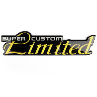 Buy SUPER CUSTOM LIMITED Golden Black Big ABS 3D Sticker Emblem Badge ...