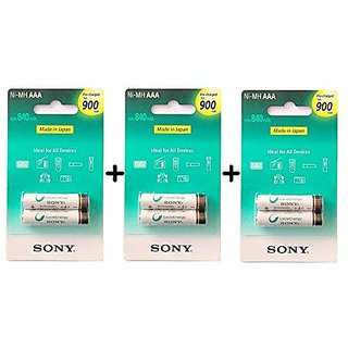 Buy Sony AAA Cycle Energy 900 mAh Rechargeable Batteries - Pack of 6 ...