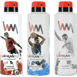 Buy LAWMAN PG3 Striker, Freestyler, Flicker Deodorant Spray - For Men ...