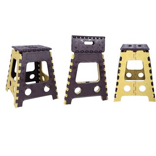 Buy Ankur Foldable Plastic Stool for Stepping Up or Sitting, Brown (18 ...