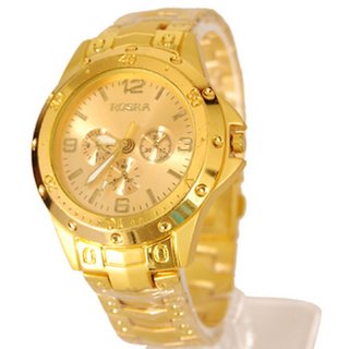 Buy Rosra Casual Round Gold Metal Analog Quartz Men's Watch Online ...