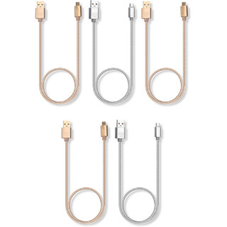 Buy Callmate SZN01 Fabric 2.1 Amp Micro Usb Data Charging Cable Set of ...
