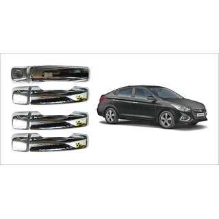 Buy Trigcars Hyundai Verna 2018 Car Door Handle Latch Chrome Plated ...
