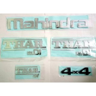 Buy MAHINDRA THAR mDI di 4X4 CAR MONOGRAM /LOGO/EMBLEM chrome emblem AS ...