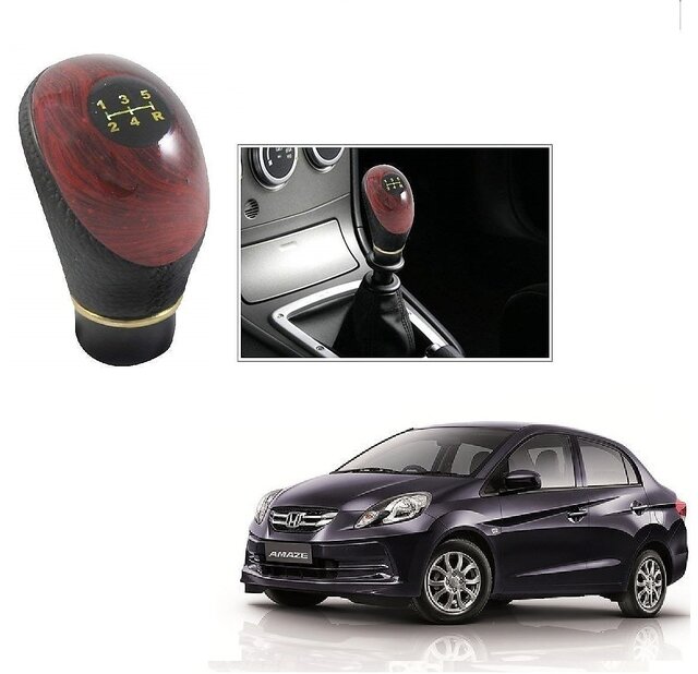 Buy Auto Addict Leatherette Wooden Finished Gear Knob Black Car Gear Shift knob For Honda Amaze Online 289 from ShopClues