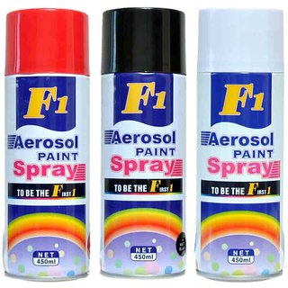 Buy F1 AEROSOL SPRAY PAINT BLACK, WHITE RED (SET OF 3) Online @ ₹249 ...
