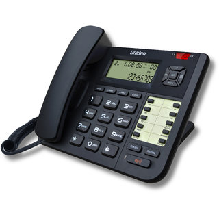 Buy UNIDEN AT8502 Black Corded 2-Line Phone with Speakerphone Caller ID Online @ ₹2495 from ...