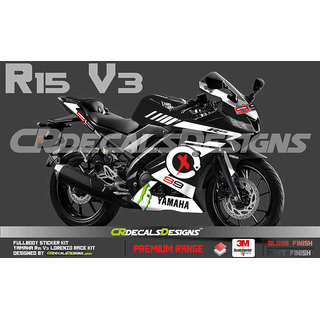 Buy CR Decals YAMAHA R15 V3 Full Body Wrap/Custom Decals/Stickers LORENZO RACE Edition Kit ...