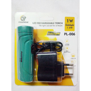 Buy PLSUPREME RECHARGEABLE LED TORCH WITH 7 LED SIDELIGHT Online @ ₹270 ...