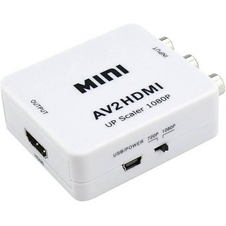 Buy Mini AV2HDMI Composite RCA CVBS AV to HDMI Converter Adapter (White ...