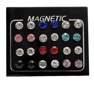 Buy Non Piercing Magnetic Magnet Ear Stud Earrings for Girls and Boys ...