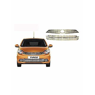 Buy Chrome Plated, Bently Style Bumper Grill for Tata TIAGO set of 2 ...